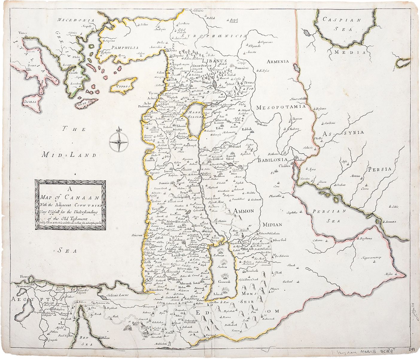 “A Map of Canaan with the Adjacent Countrie’s, Very Usefull for the ...