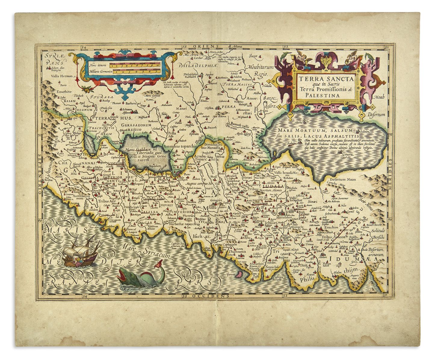 “Terra Sancta que in Sacris Terra Promissionis ol: Palestina.” Latin ...