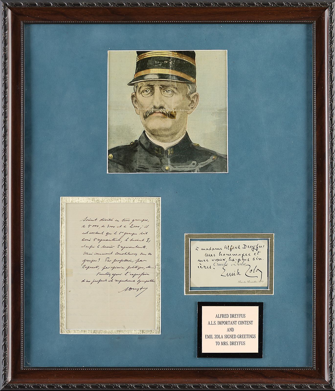 (Protagonist of France’s “Dreyfus Affair,” 1859-1935). Autograph Letter ...